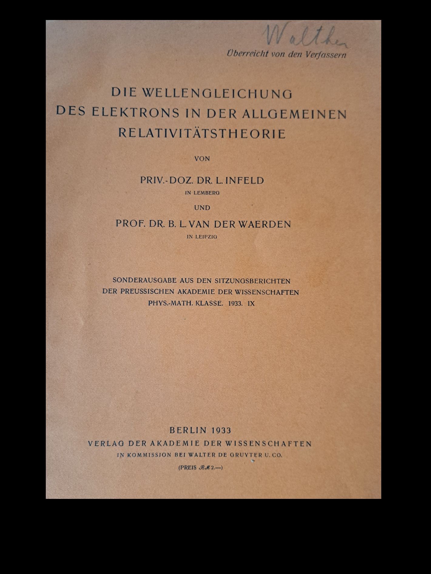 Die Wellengleichung des Elektrons in der allgemeinen ...