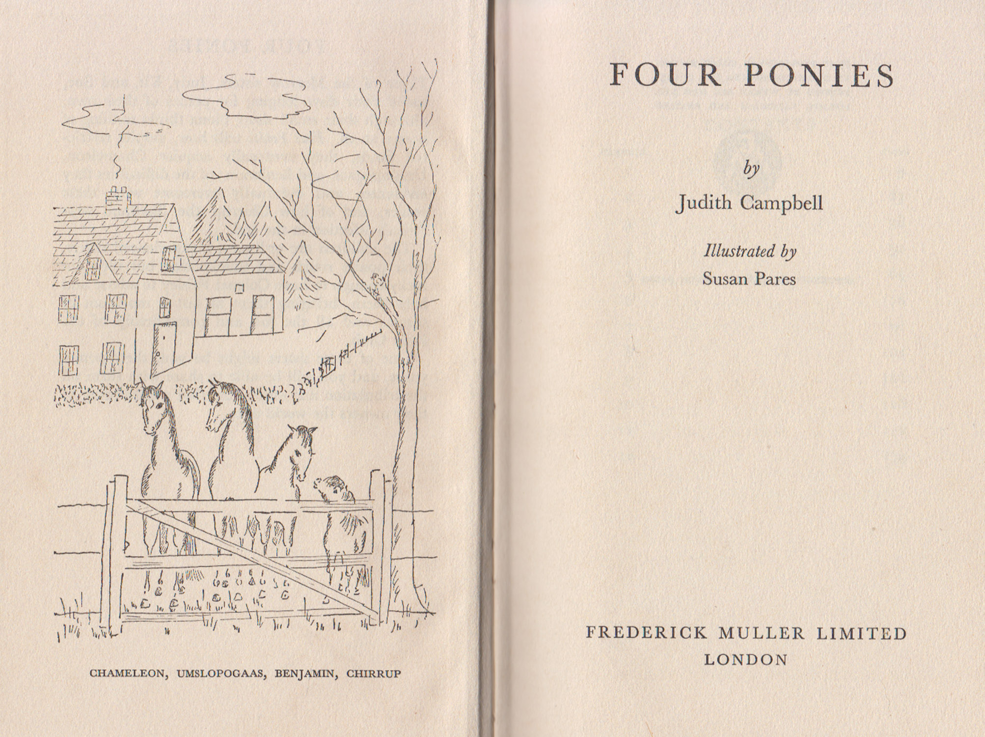 Four Ponies by Campbell, Judith: Very Good Hardcover (1958) First ...