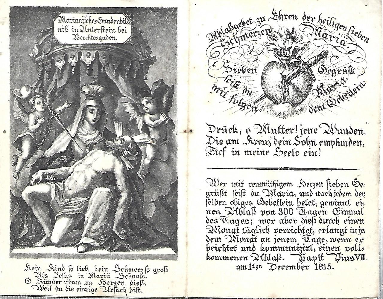 Marianisches Gnadenbildniß in Unterstein bei Berchtesgaden ...