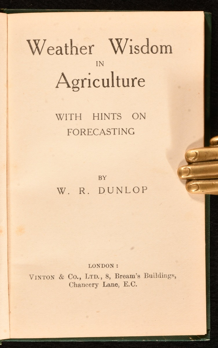 Weather Wisdom in Agriculture: With Hints on Forecasting von W. R ...