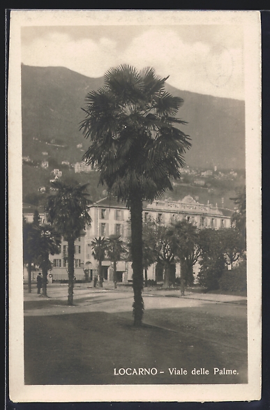 Ansichtskarte Locarno, Viale delle Palme: Manuskript / Papierantiquität ...