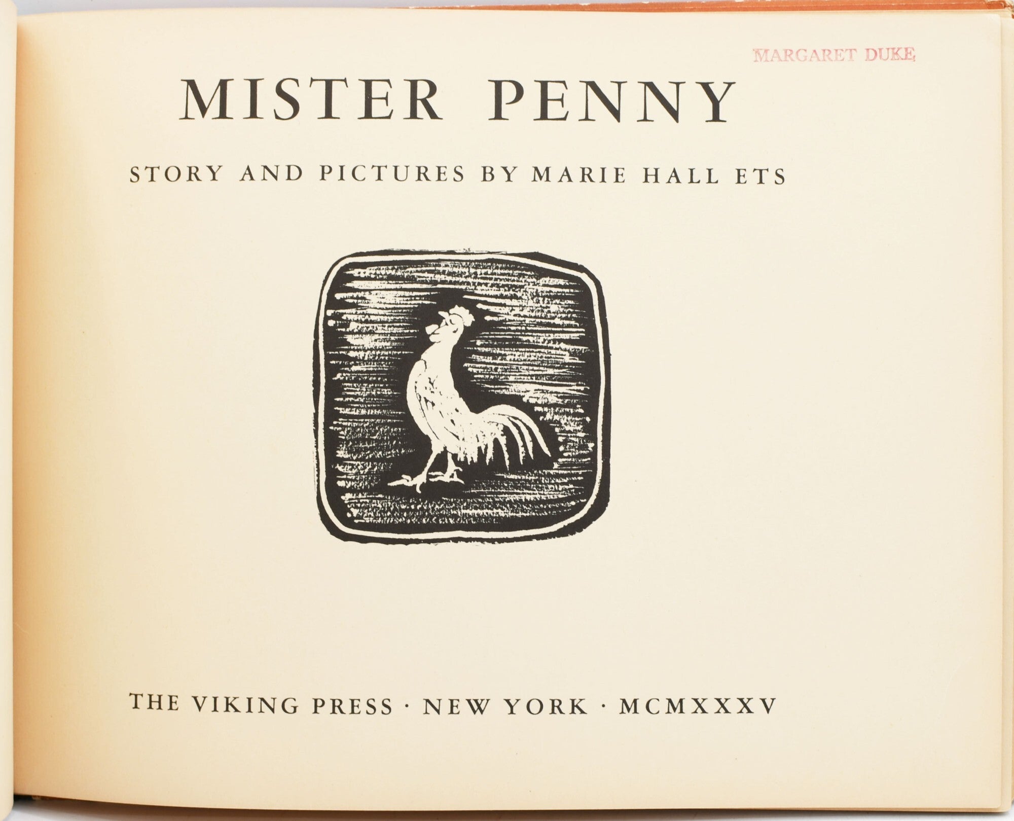 [CHILDREN] MISTER PENNY von Marie Hall Ets: Very Good binding Pictorial ...