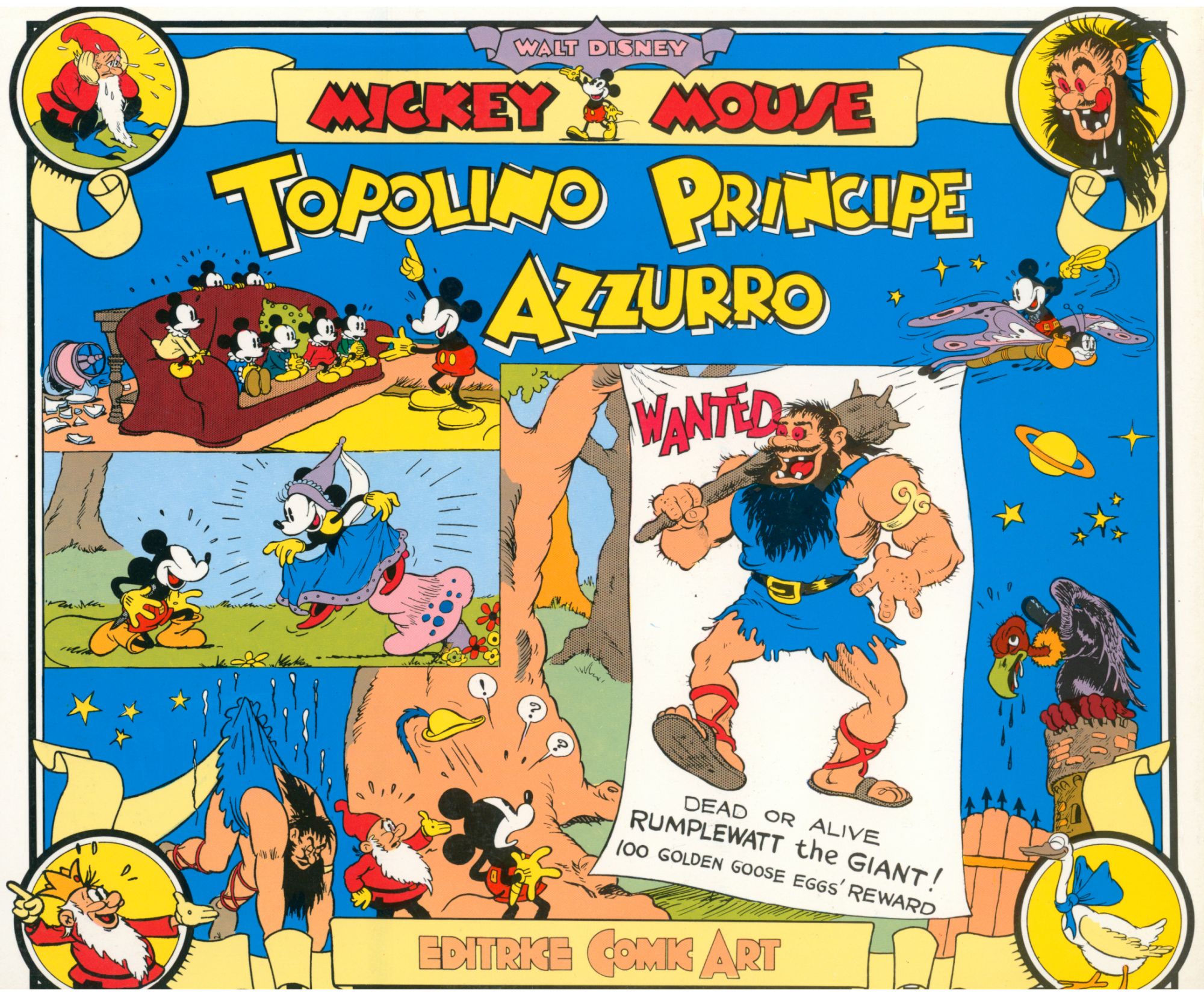 Set of Six Mickey Mouse Italian Comic Strips. (Topolino contro Wolf ...