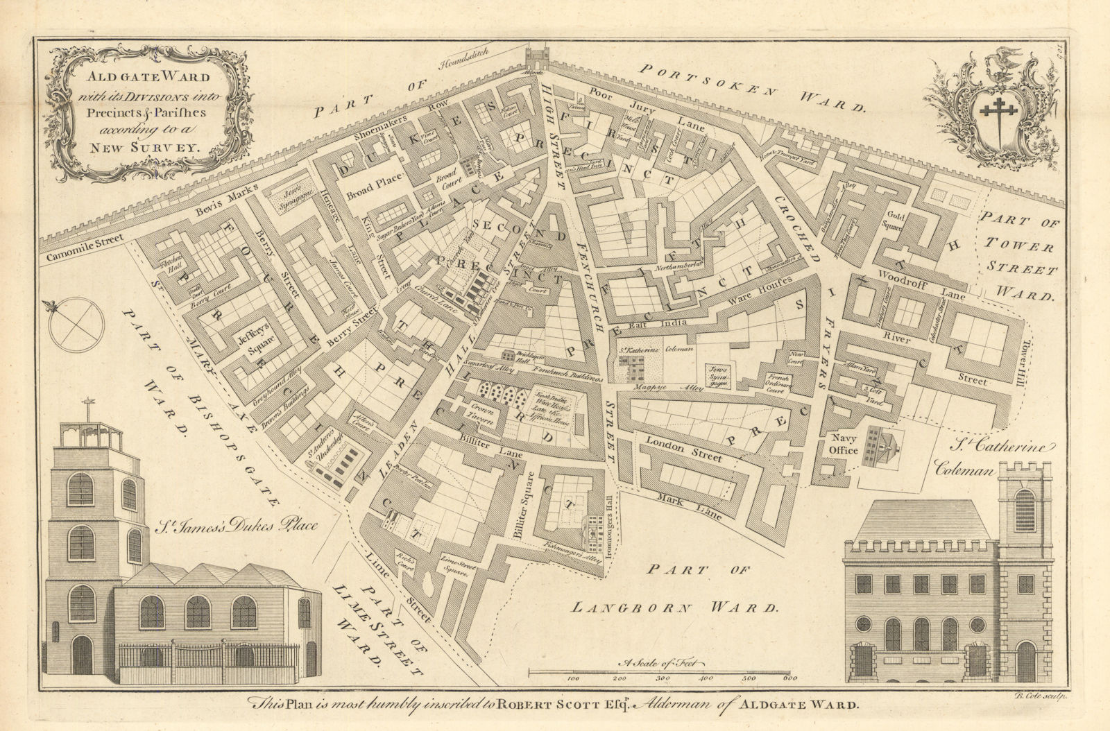 Aldgate Ward with its Divisions into Precincts & Parishes according to ...