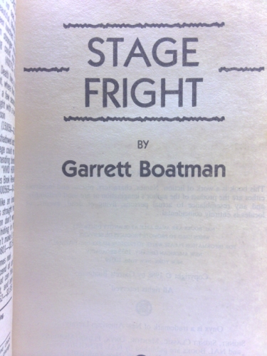 Stage Fright von Boatman, Garrett: Fair Mass Market Paperback (1988 ...
