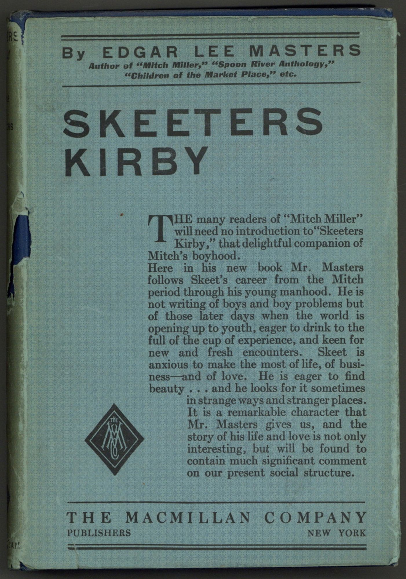 Skeeters Kirby by MASTERS, Edgar Lee: Fine Hardcover (1923) | Between ...