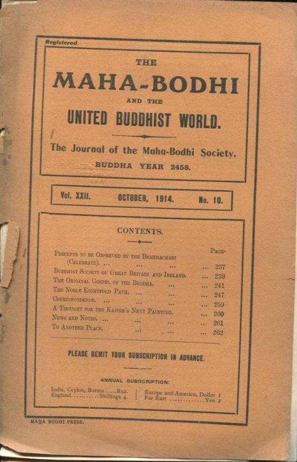 The Maha-Bodhi and the United Buddhist World. - The Journal of the Maha ...