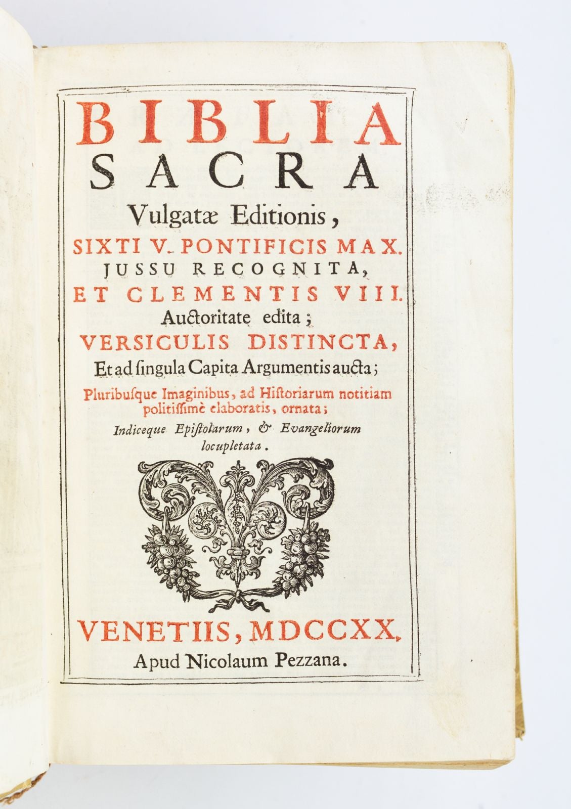 BIBLIA SACRA VULGATAE EDITIONIS von (ILLUSTRATED BOOKS, WOODCUTS, 18TH ...