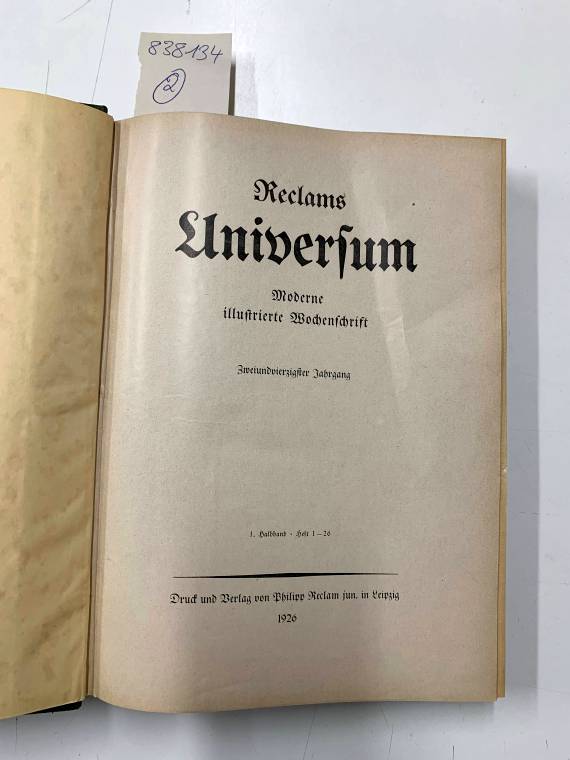 Reclam Universum moderne illustrierte Wochenschrift Zweiundvierzigster ...