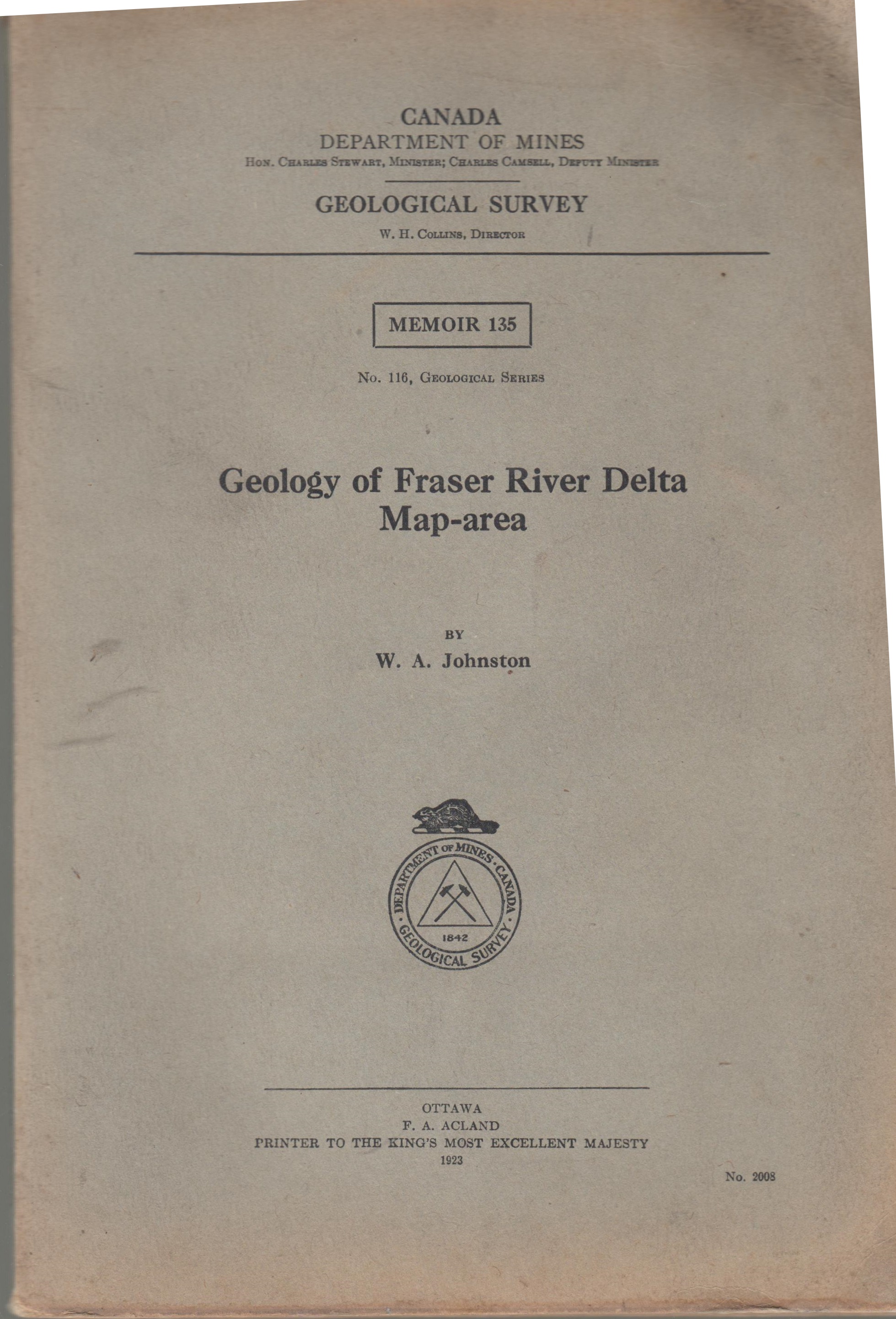 Geology of Fraser River Delta Map-area. (Canada Department of Mines ...