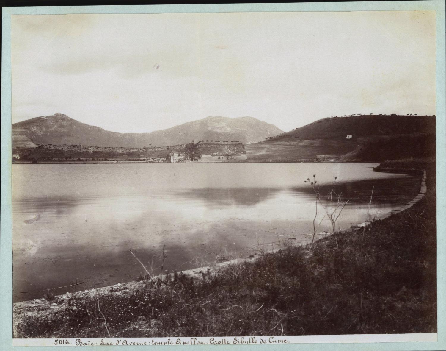 Italie, Baïes, Lac Averne et Temple d'Apollon, ca.1880, tirage vintage ...