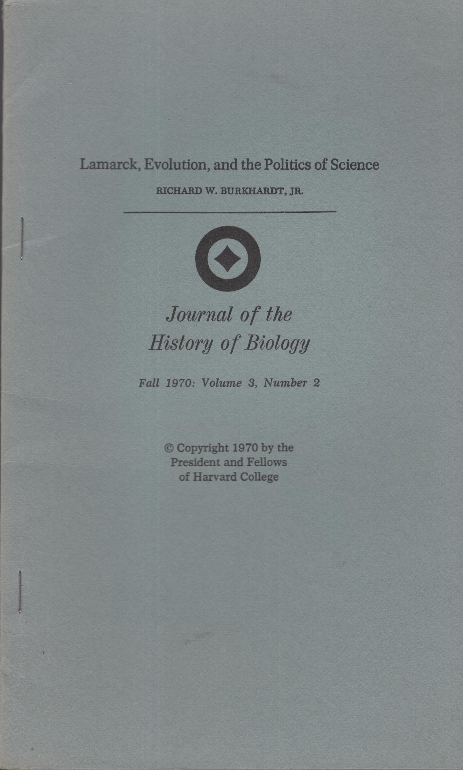 Lamarck, Evolution, and the Politics of Science. - Journal of the ...