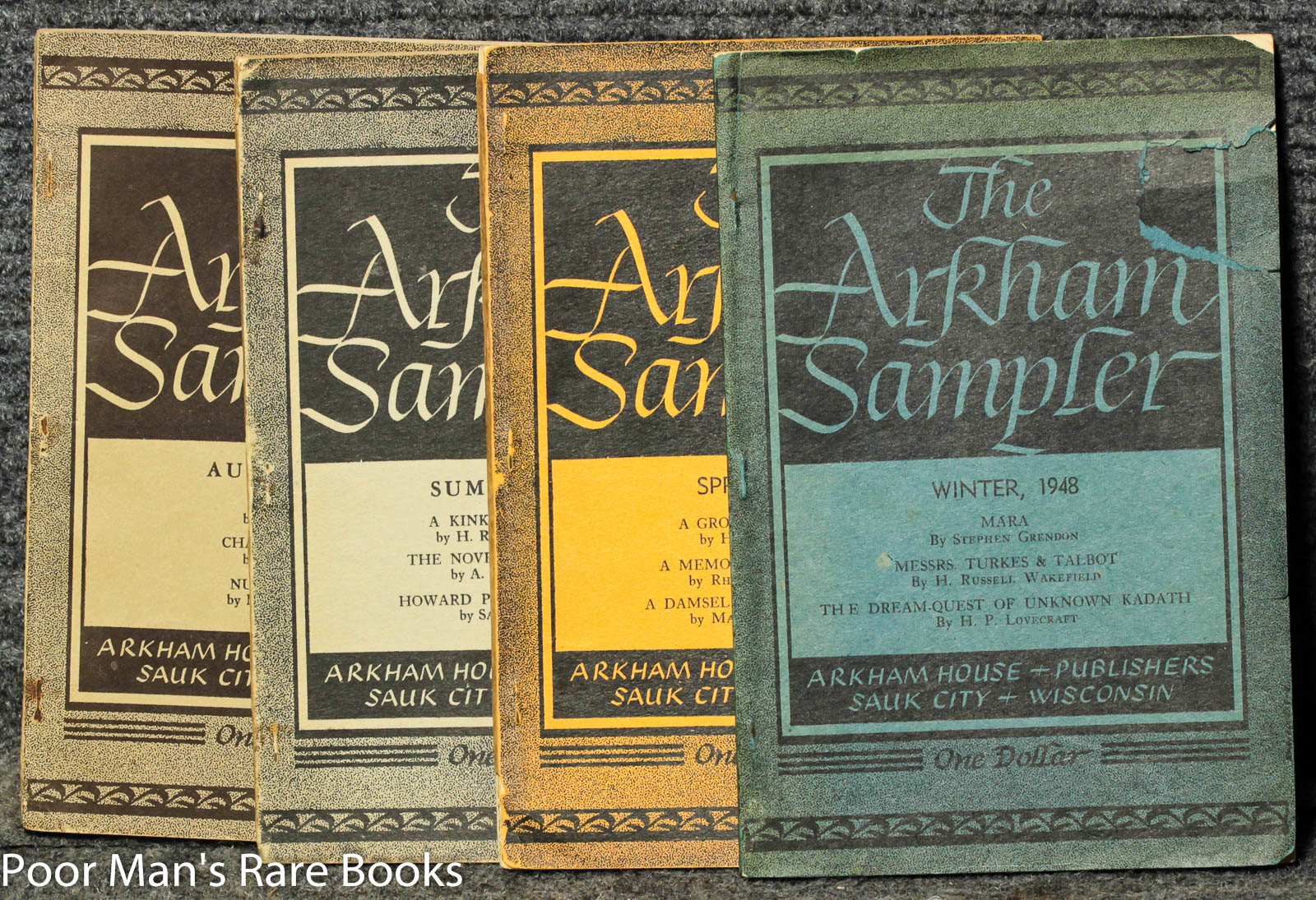 (science Fiction & Horror) 8 Vols. (wrappers). The Arkham House Sampler ...