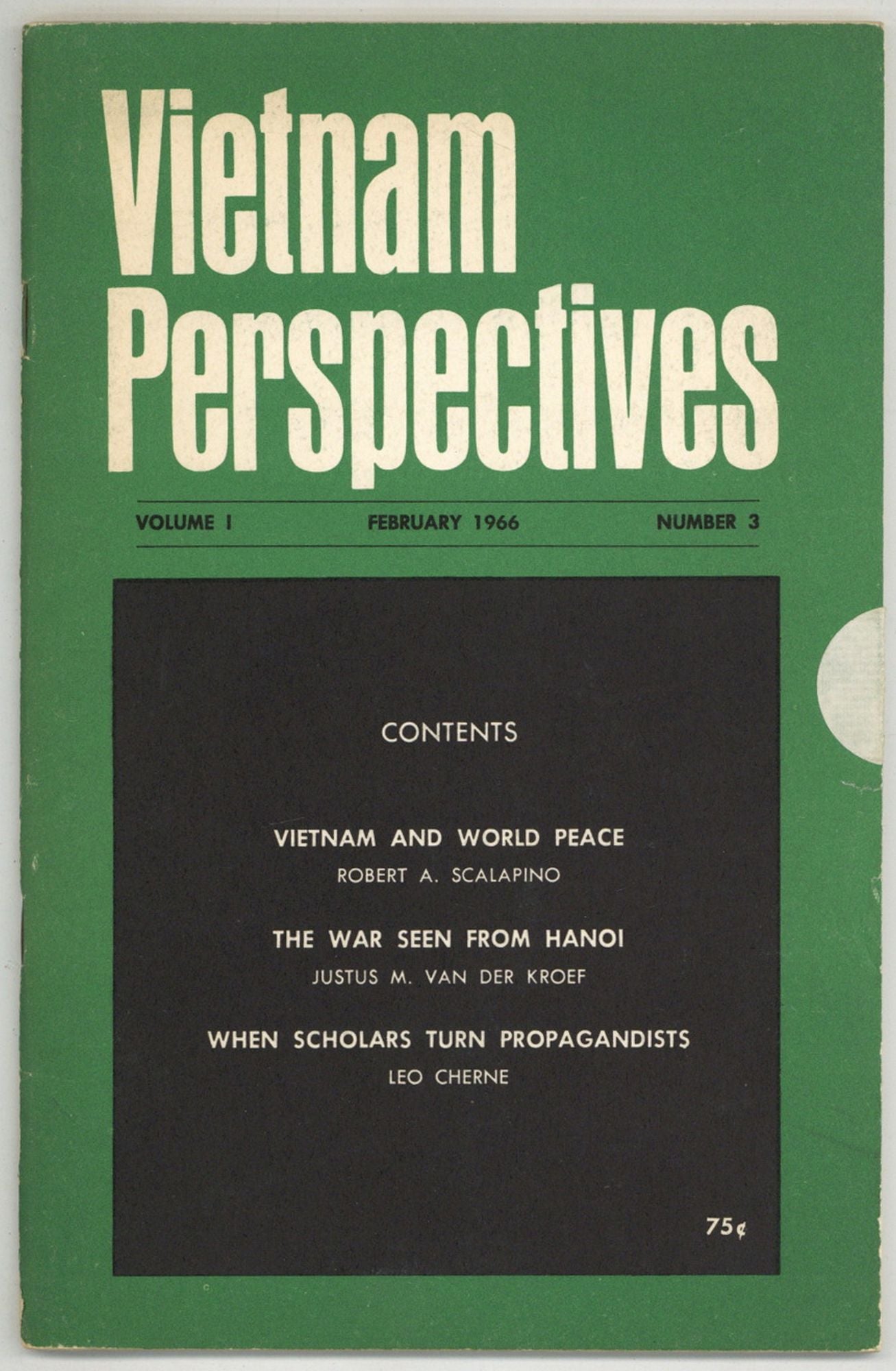 Vietnam Perspectives Volume 1, Number 3, February 1966 by HENDERSON ...