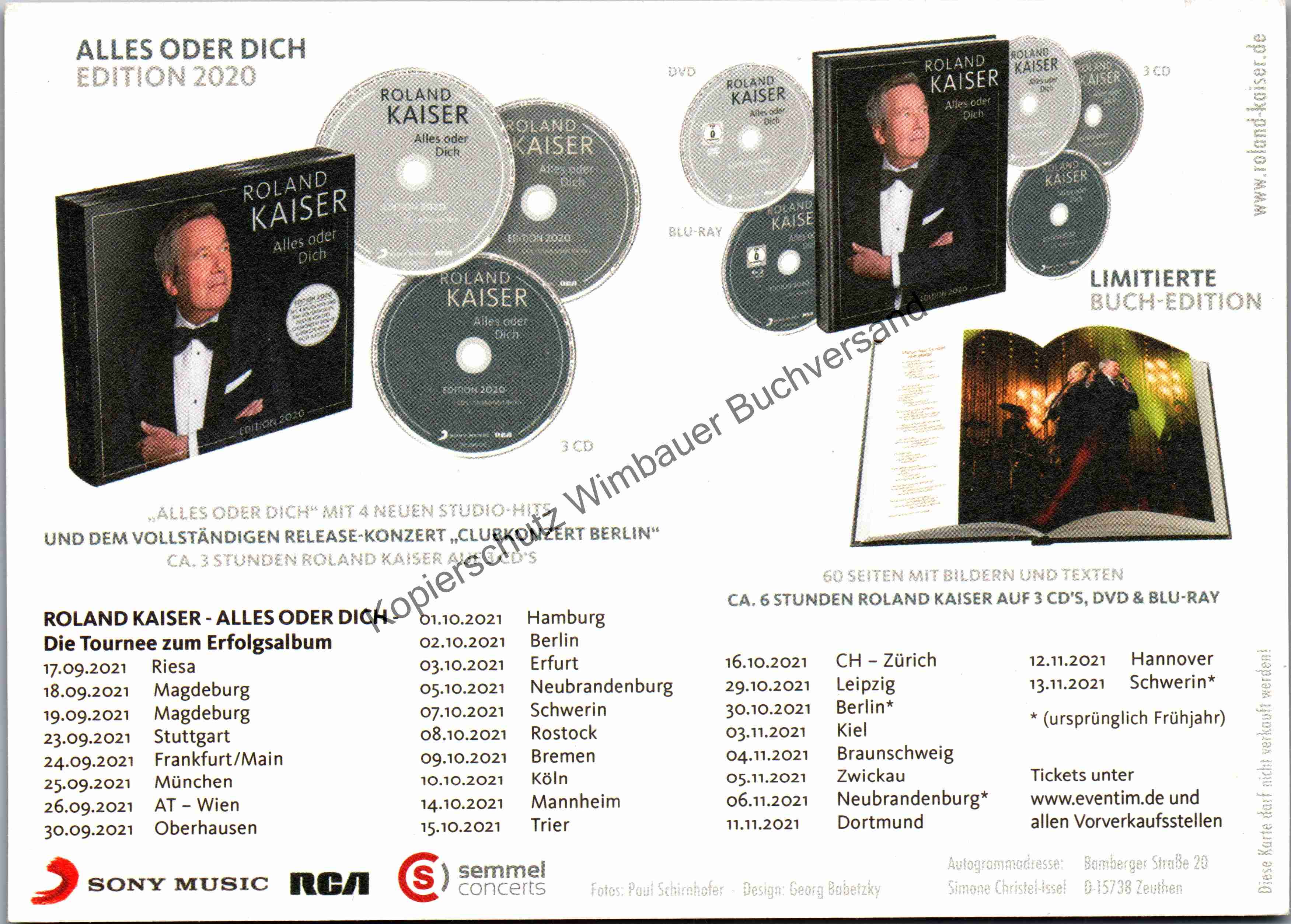 Original Autogramm Roland Kaiser (*1952) /// Autogramm Autograph signiert signed signee von ...