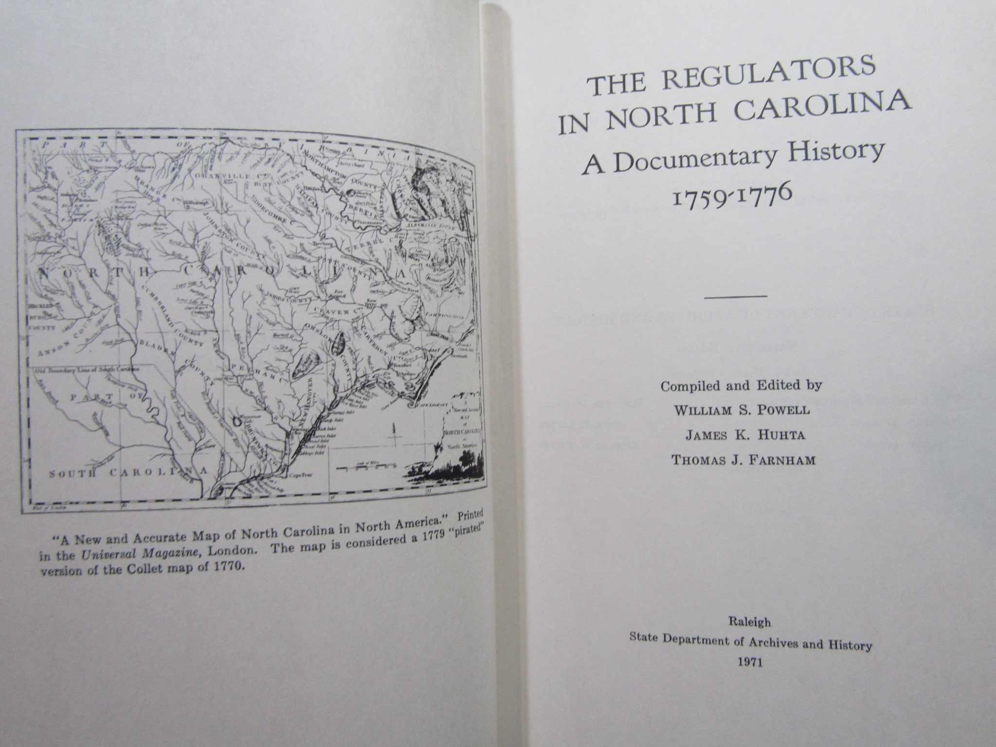 The Regulators in North Carolina: A Documentary History 1759-1776 by ...
