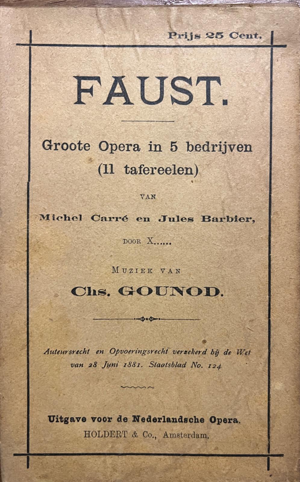 Music Rare | Faust, groote opera in 5 bedrijven (11 tafereelen) van ...