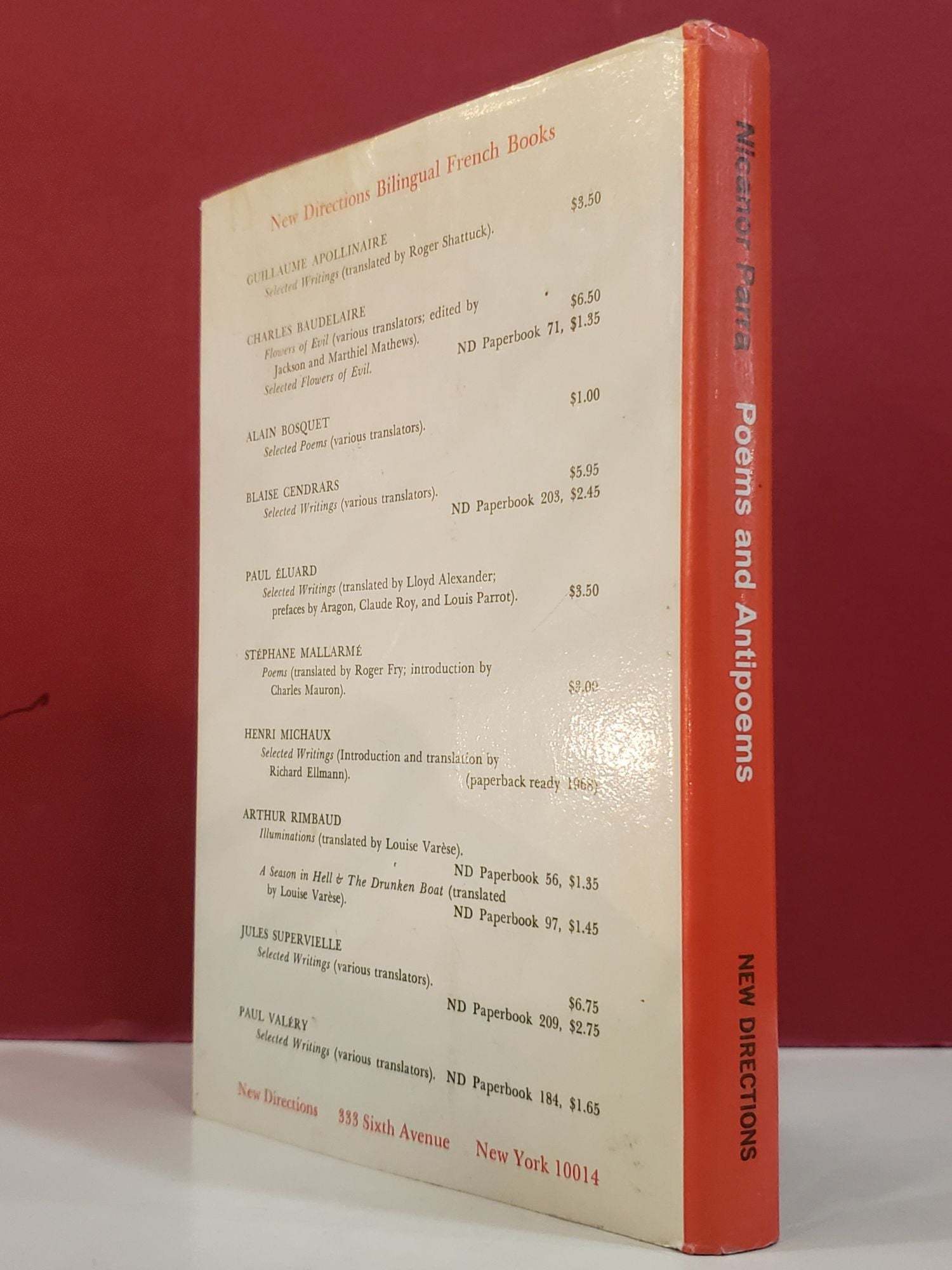 Poems and Antipoems de Nicanor Parra: Good Hard cpver (1967) | Moe's Books