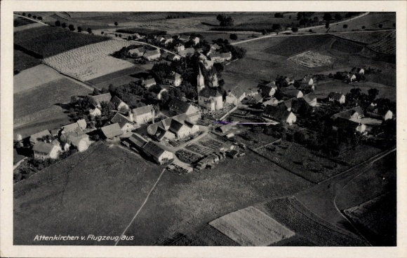 Ansichtskarte / Postkarte Attenkirchen in Oberbayern, Fliegeraufnahme ...