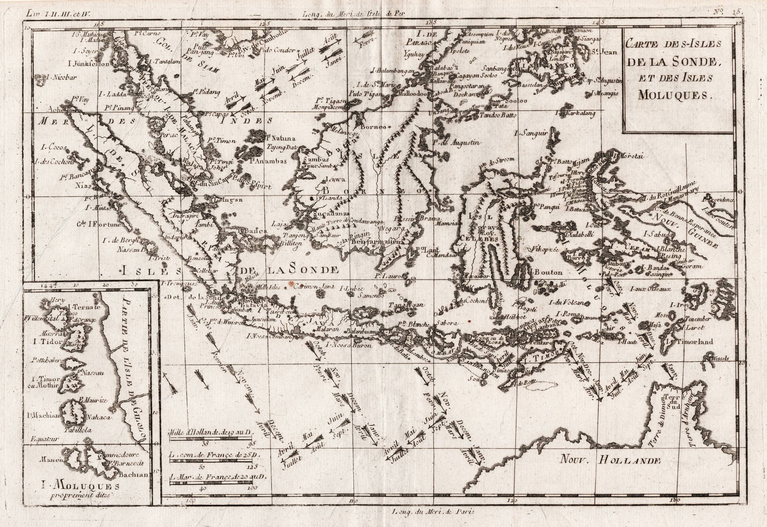 "Carte des Isles de la Sonde et des Isles Moluques" - Indonesia Java Borneo Singapore Malaysia ...