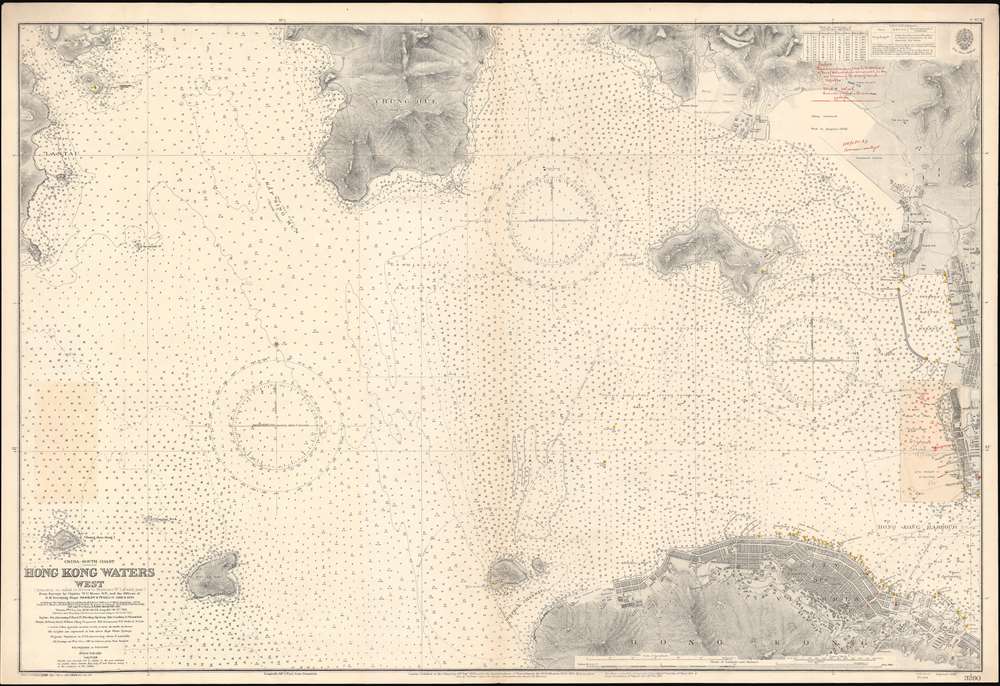 China-South Coast. Hong Kong Waters West. by 1929 Admiralty Nautical ...