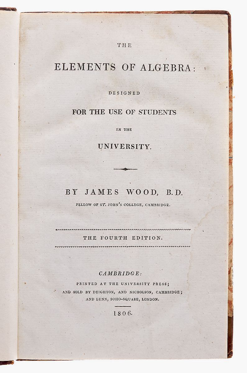 The Elements of Algebra: Designed for the Use of Students in the ...
