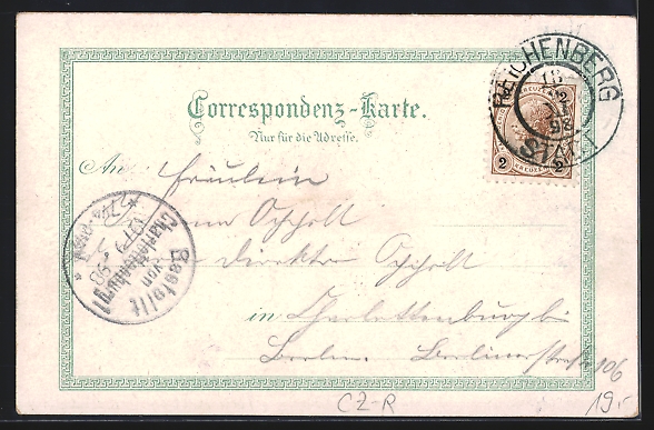 Lithographie Reichenberg, Gasthaus Reichenberger Rathskeller ...