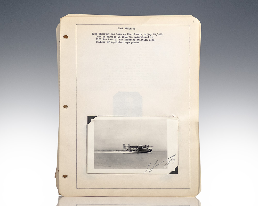 Aviator Autograph Collection. by Sikorsky, Igor; Eddie Rickenbacker ...