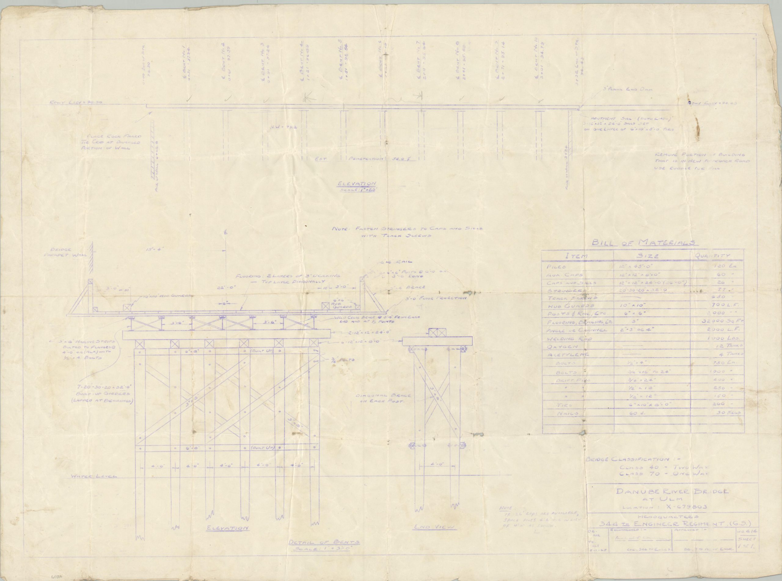 Danube River Bridge at Ulm - Bridge blueprint published near the end of ...