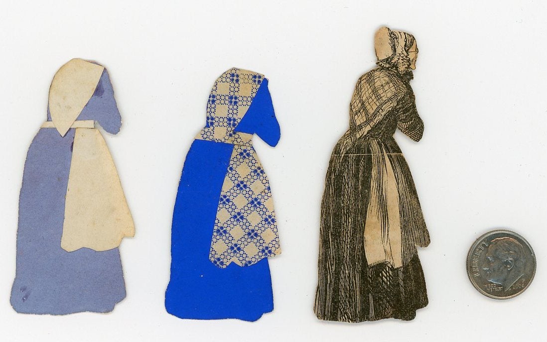 Back View - A 3" Magazine Paper Doll - Elderly Woman with 2 Handmade ...