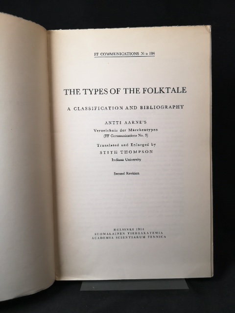 The Types of the Folktale. A Classification and Bibliography ...