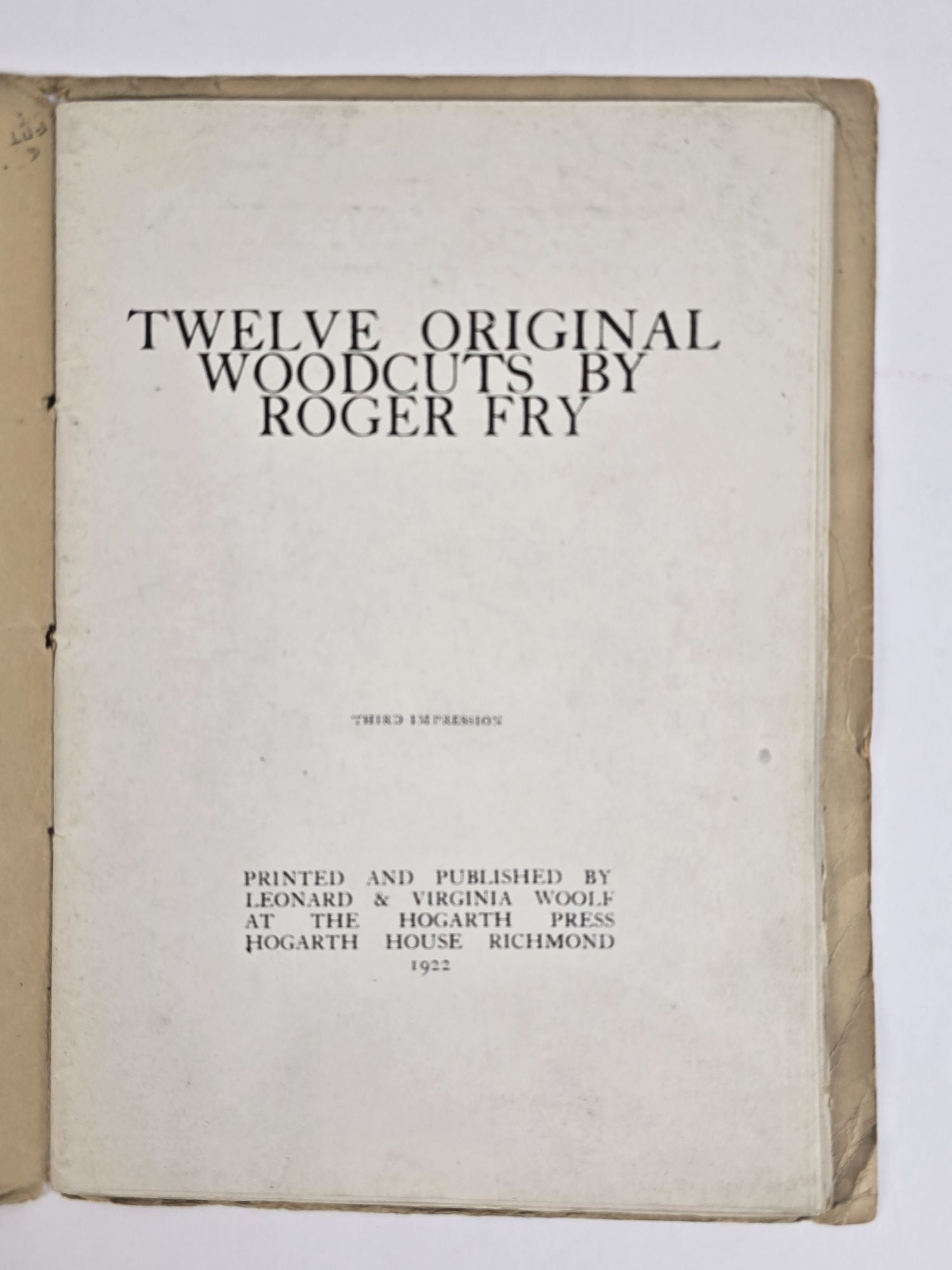 TWELVE ORIGINAL WOODCUTS BY ROGER FRY by Fry, Roger: Saddle-stitched ...