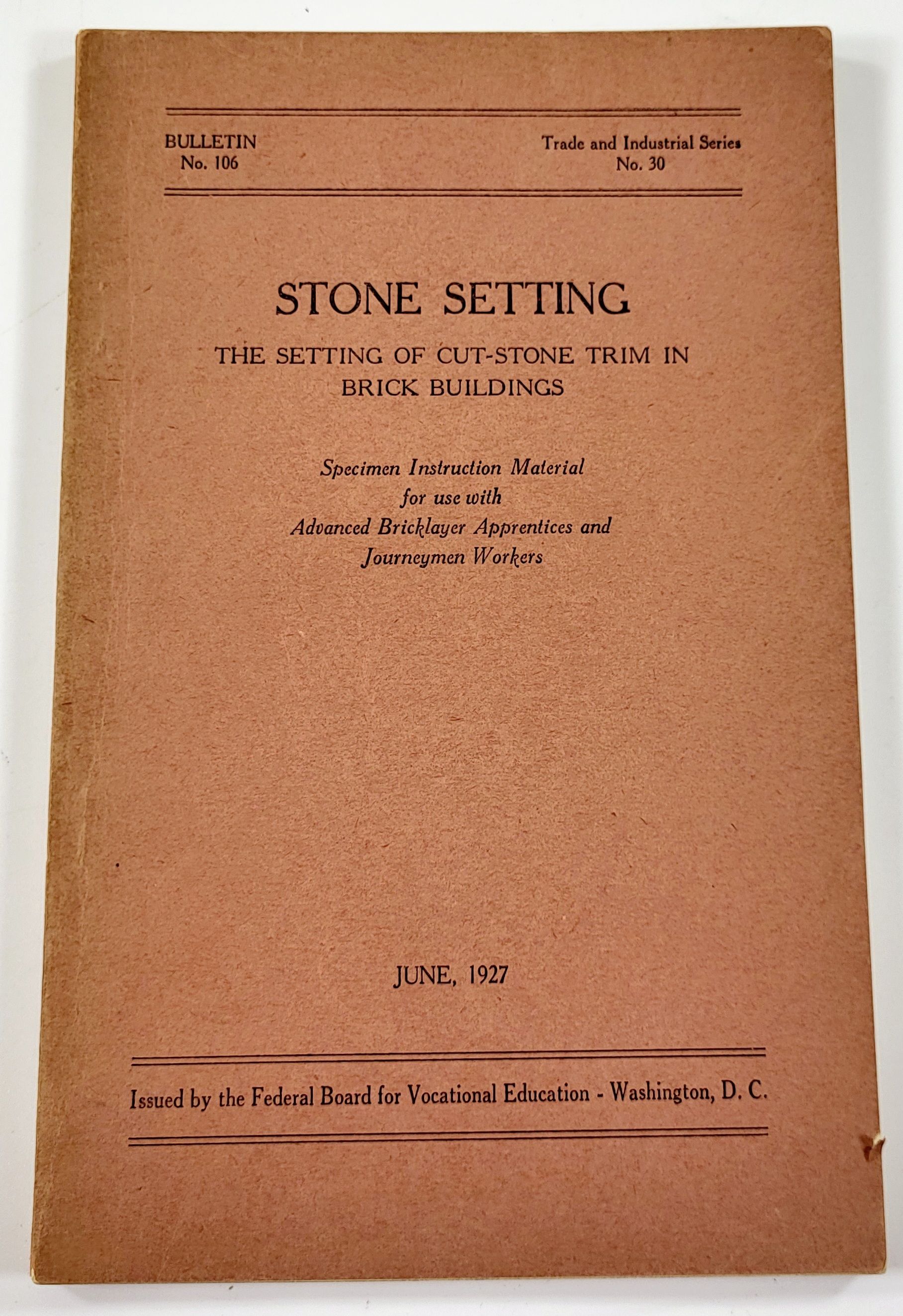 Stone Setting: The Setting of Cut-Stone Trim in Brick Buildings ...
