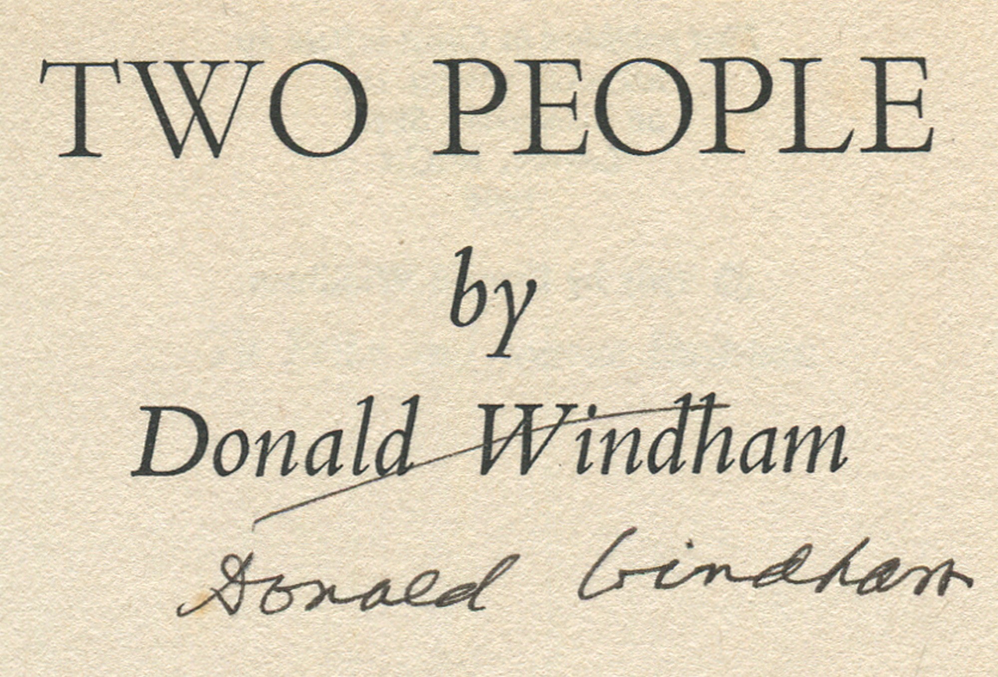 Two People von WINDHAM, Donald: Near Fine Hardcover (1966) | Between ...