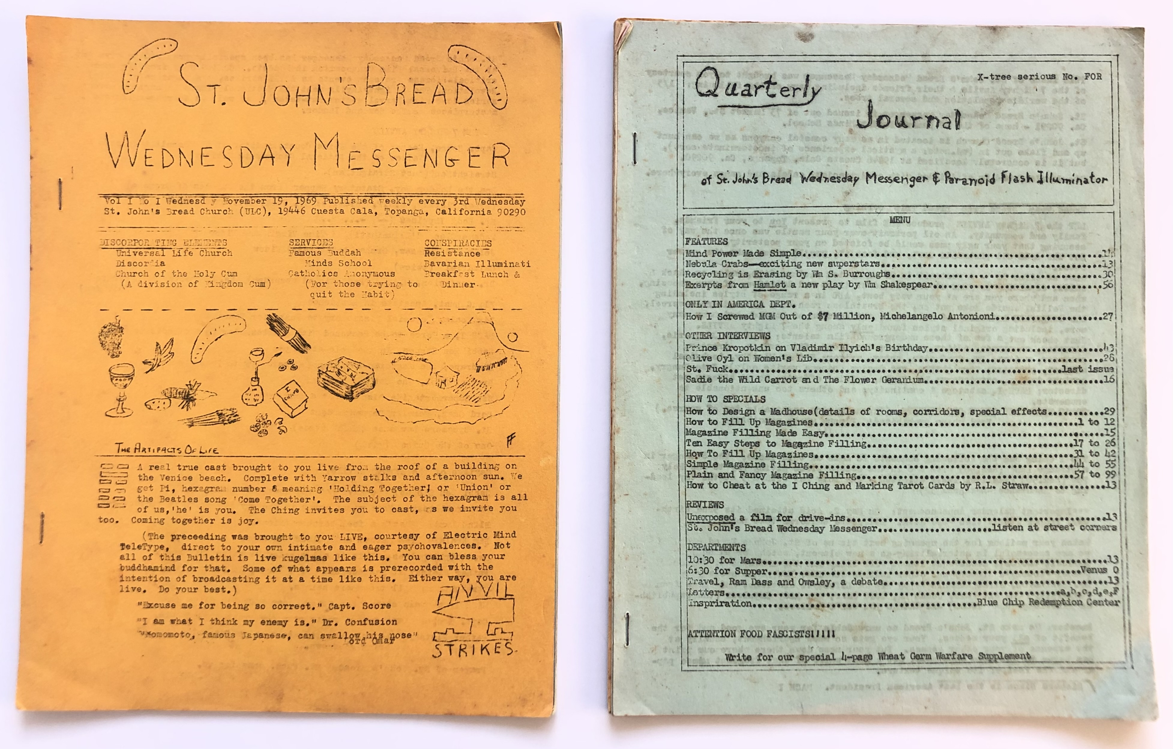 DISCORDIAN New Religious Movement TWO ISSUES of a RARE 1969 Esoteric ...