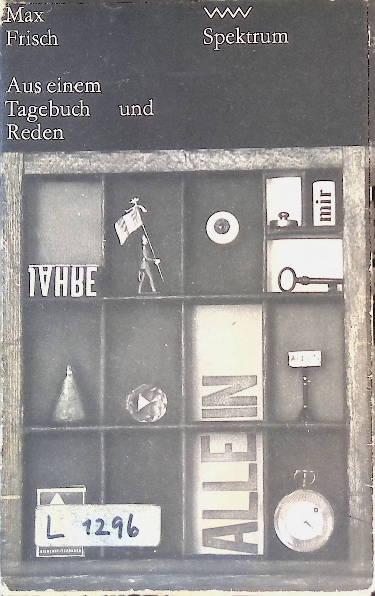 Aus einem Tagebuch und Reden. Volk und Welt Spektrum 71 von Frisch, Max ...