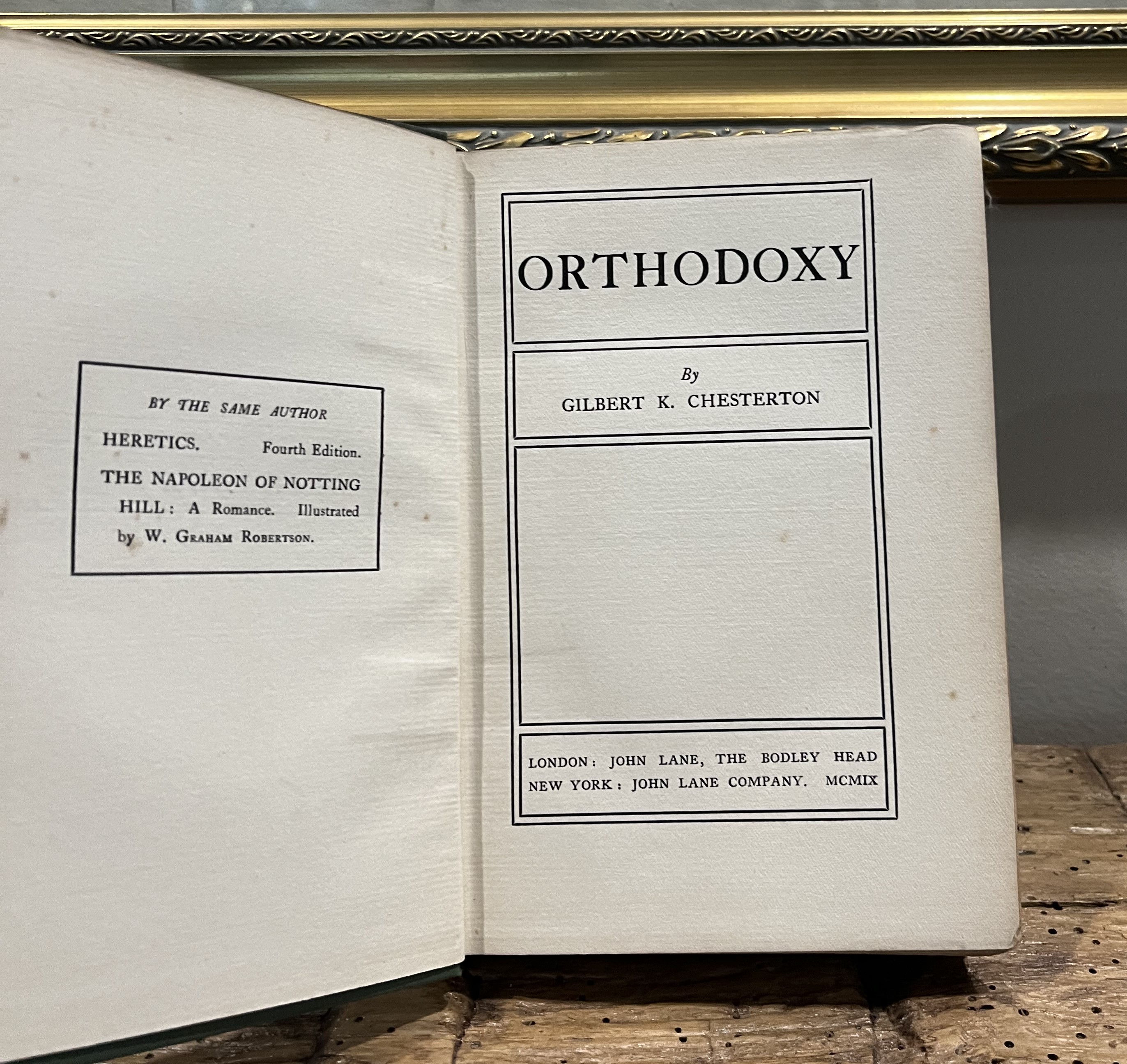 Orthodoxy by Chesterton, Gilbert K. [G. K.]: Very Good Hardcover (1909 ...
