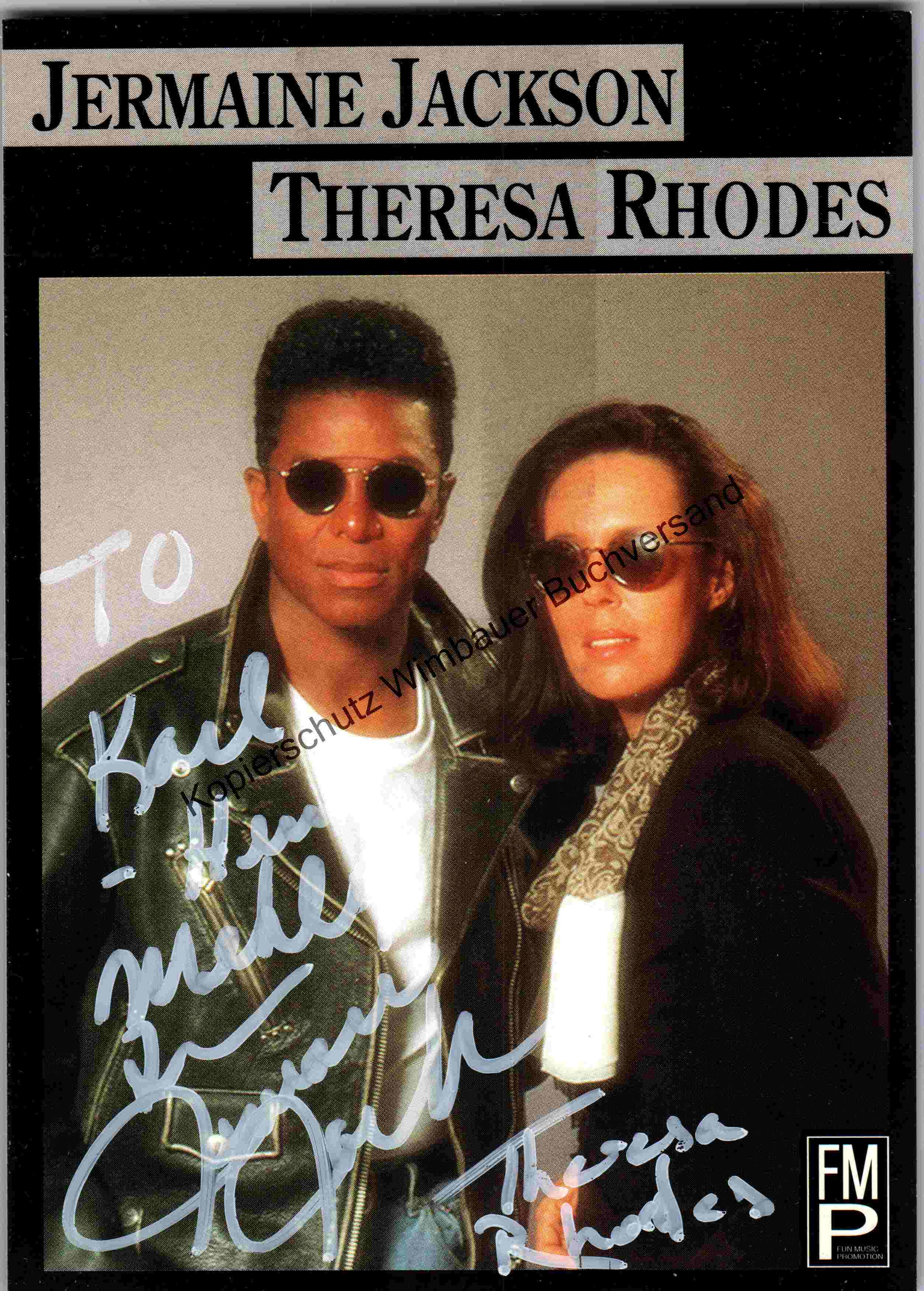 Original Autogramm Jermaine Jackson & Theresa Rhodes /// Autograph ...