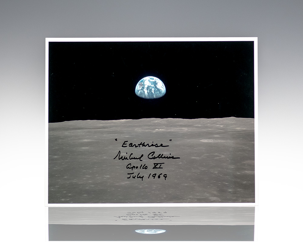 Michael Collins Signed Earthrise Photograph. by [Collins, Michael ...