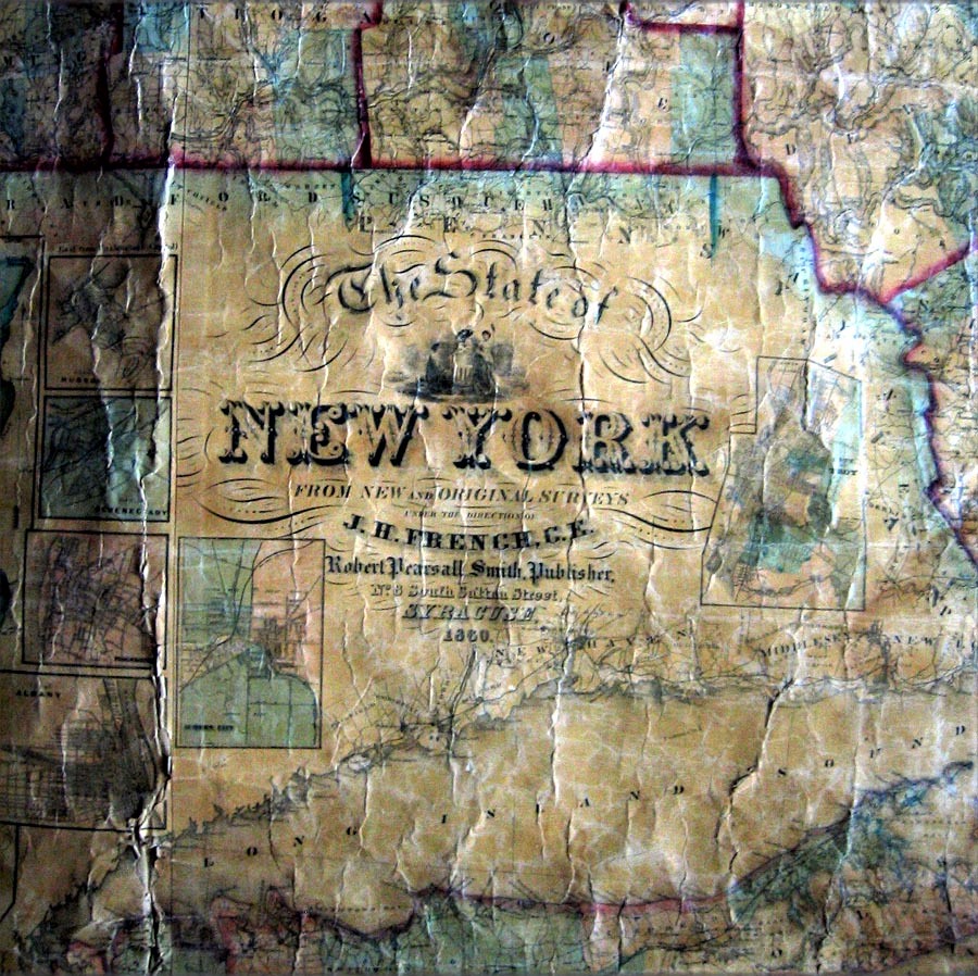 THE STATE OF NEW YORK from New and Original Surveys. 1860 (a very large ...