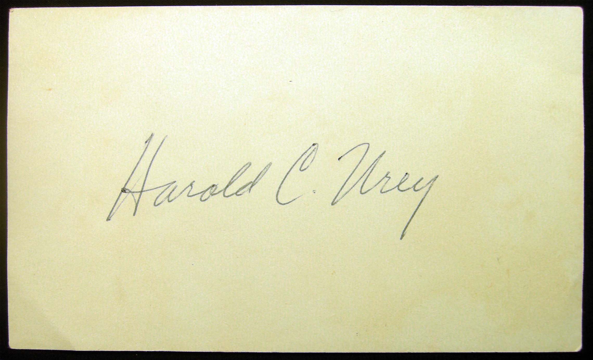 Autograph Harold C. Urey (1893 - 1981) Nobel Prize Winner Physical ...