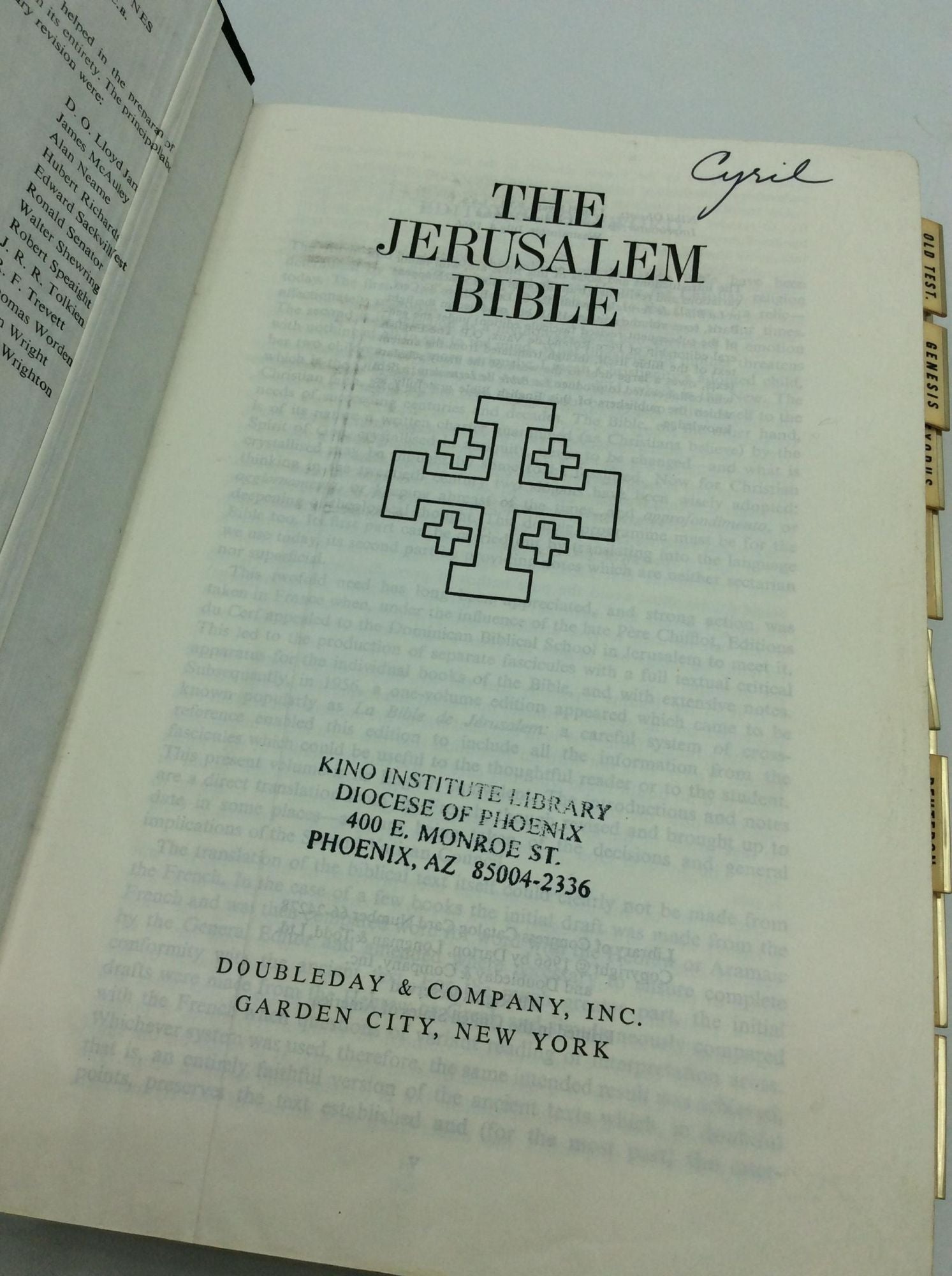 THE JERUSALEM BIBLE by [Holy Bible]: Fair Leather (1966) First Standard ...