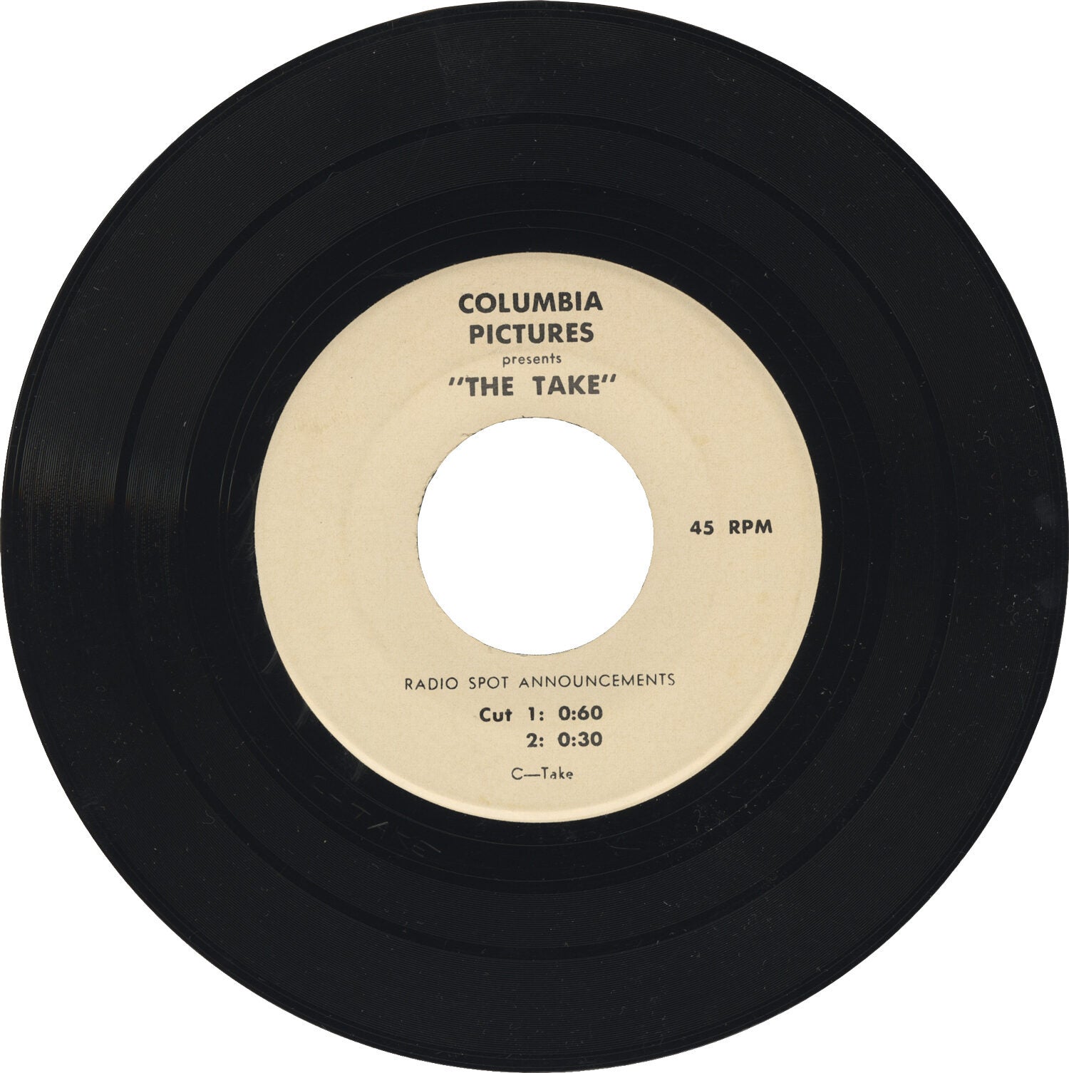 The Take (Original vinyl record of radio spot announcements for the ...