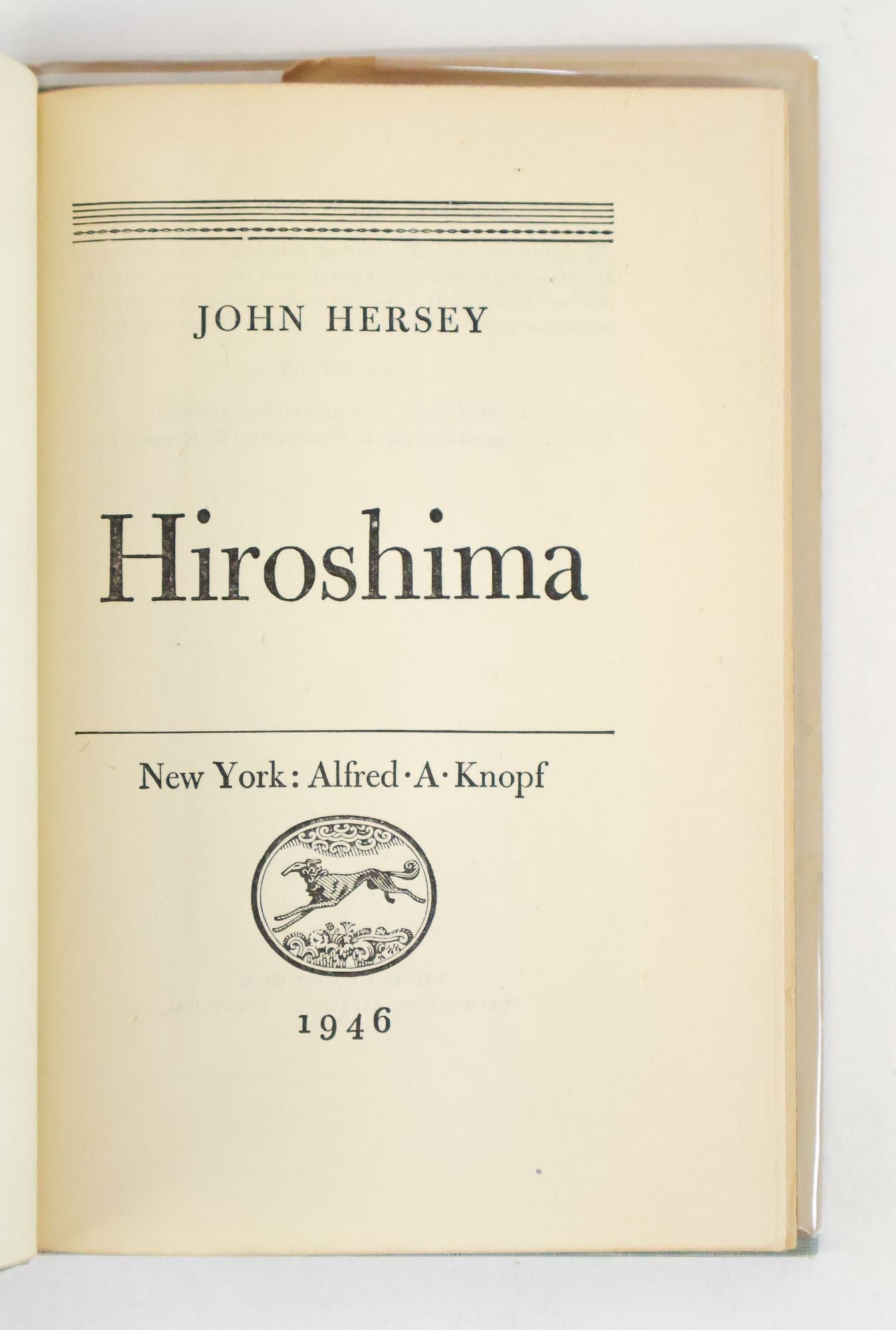 HIROSHIMA [Signed] by Hersey, John: Hardcover (1946) First Edition ...