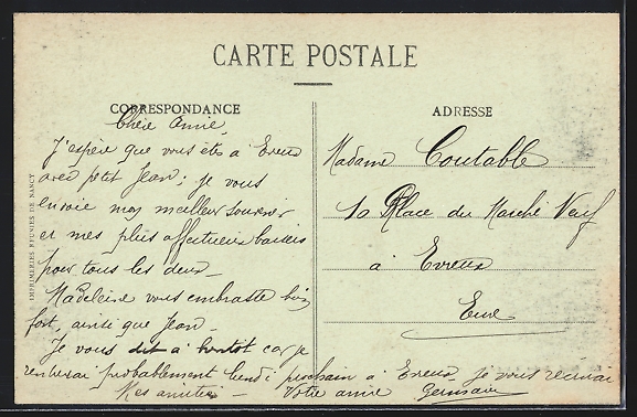 Carte postale Saint-André-de-l`Eure, Intérieur de l`église: Manuskript ...