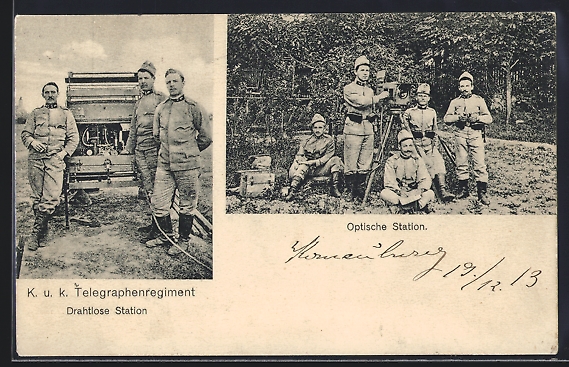 Ansichtskarte Korneuburg, K. u. k. Telegraphenregiment, Drahtlose ...