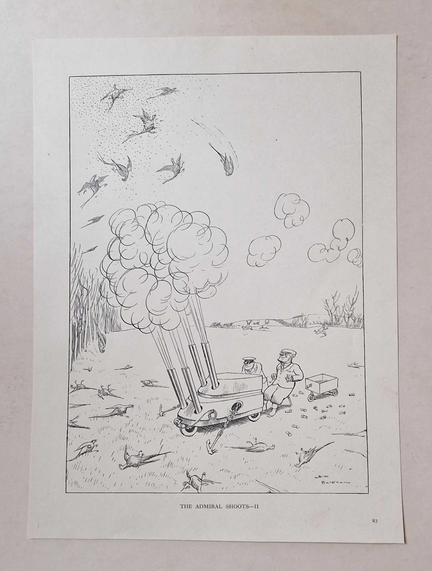 The Admiral Shoots - 1931 Military Caricature Comic Print Plate by H.M ...