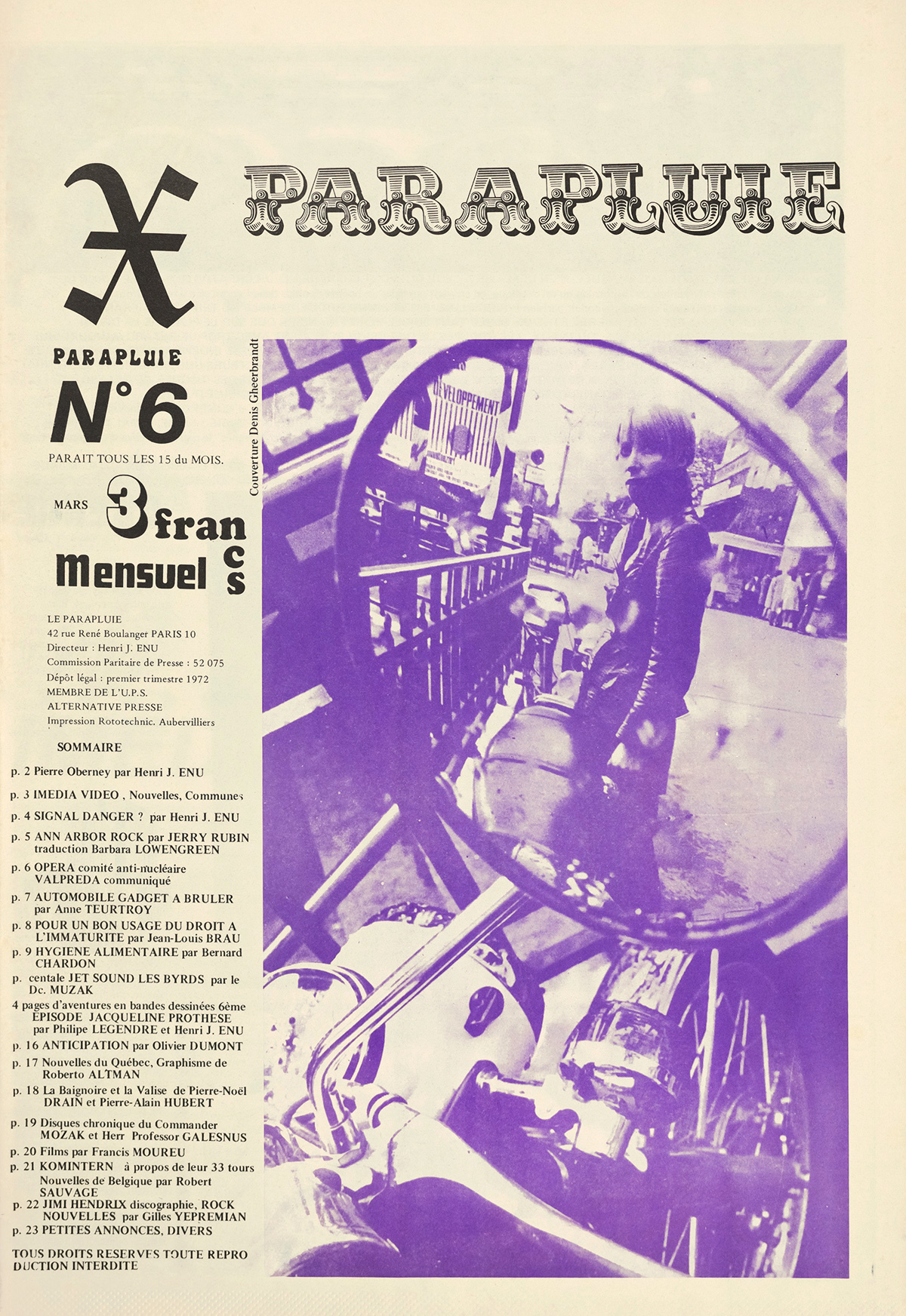 [FRENCH COUNTER-CULTURE] Le Parapluie [The Umbrella]. Nos. 1?13 (all ...