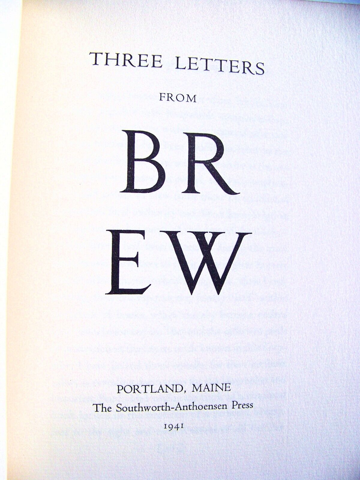 Three Letters from BR-EW. Bruce Rogers to Emery Walker by Stevens ...