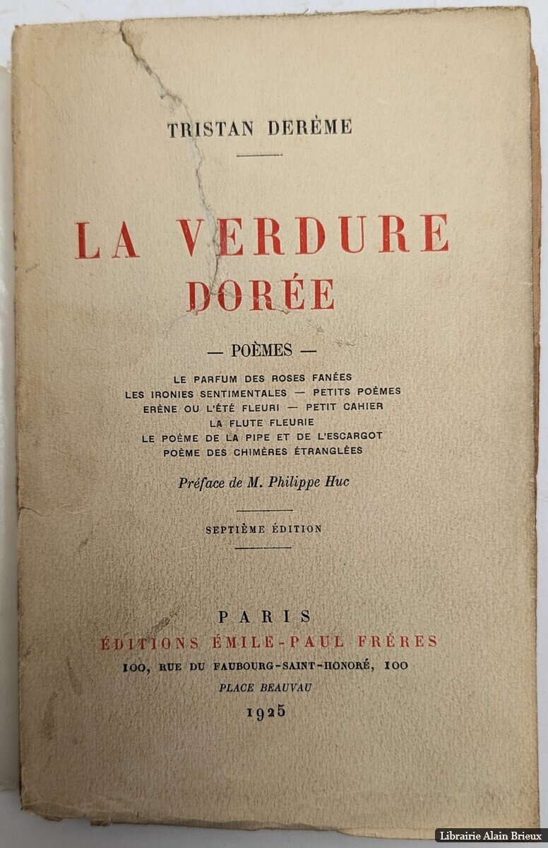 La Verdure dorée by DERÈME, Tristan: Bon Couverture rigide (1925 ...
